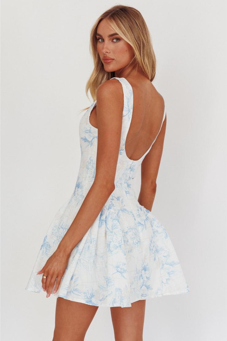 Brooklyn Florals Fit & Flare Mini Dress - Blue – Pippa & Pearl
