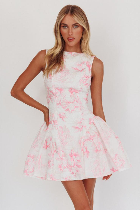 Brooklyn Florals Fit & Flare Mini Dress - Pink – Pippa & Pearl