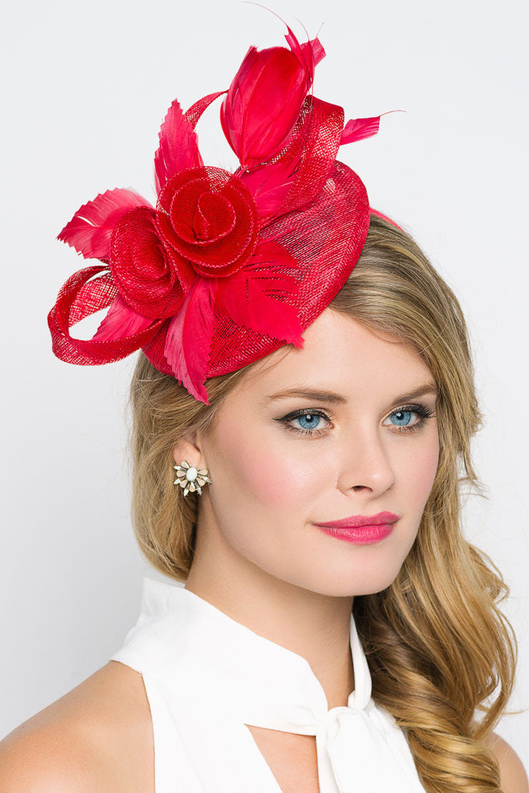 Emelia Rose Fascinator - Red – Pippa & Pearl
