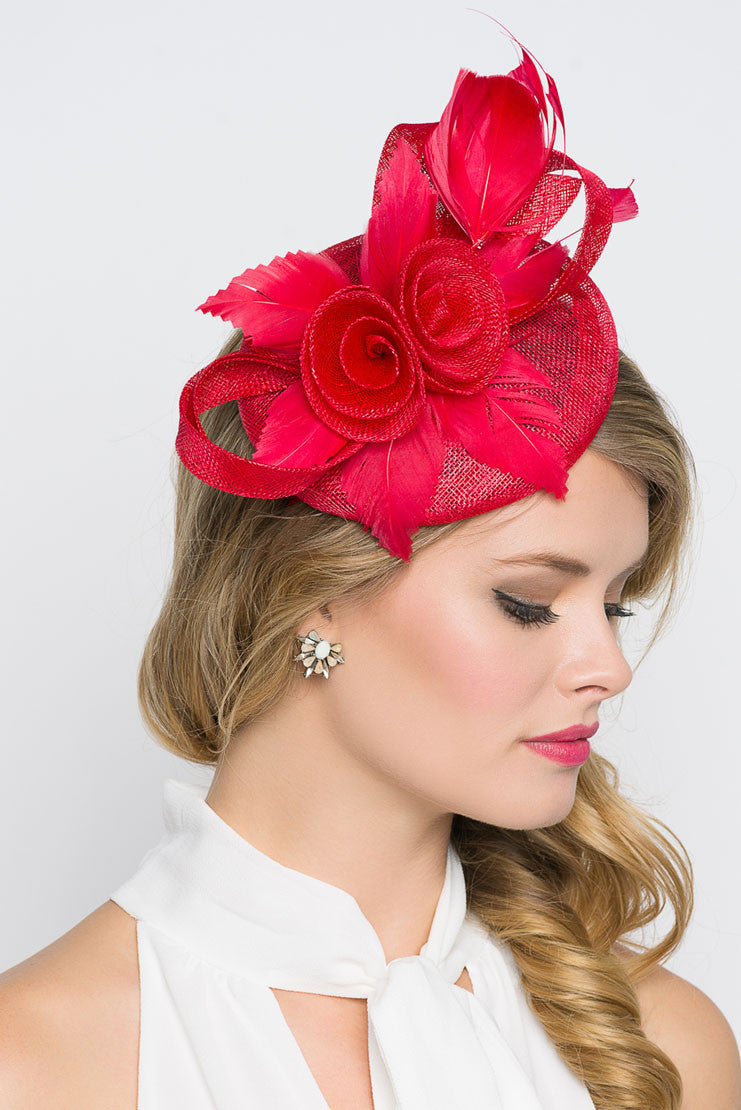 Emelia Rose Fascinator - Red – Pippa & Pearl