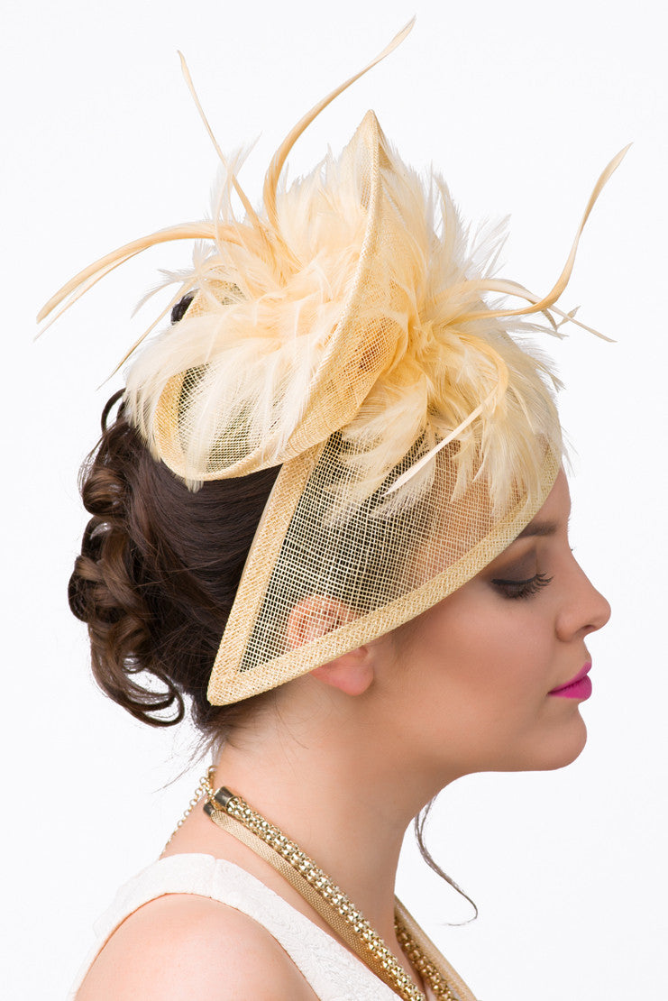 Victoria Fascinator - Champagne Gold – Pippa & Pearl