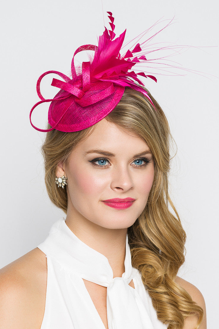 Arianna Fascinator - Fuchsia – Pippa & Pearl