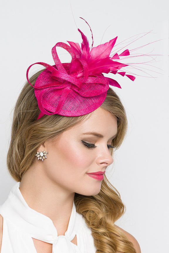 Arianna Fascinator - Fuchsia – Pippa & Pearl