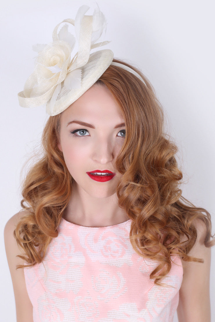 Emelia Rose Fascinator - Ivory – Pippa & Pearl