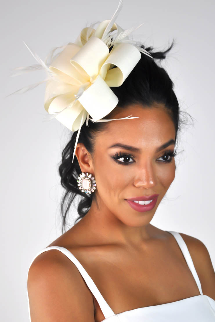 Chloe Ribbon Clip Fascinator - Cream – Pippa & Pearl