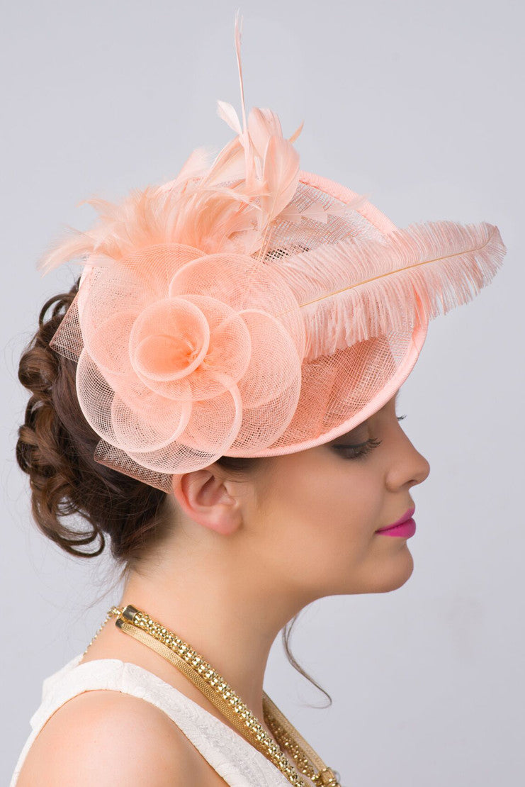 Kate Fascinator - Peach Hat – Pippa & Pearl