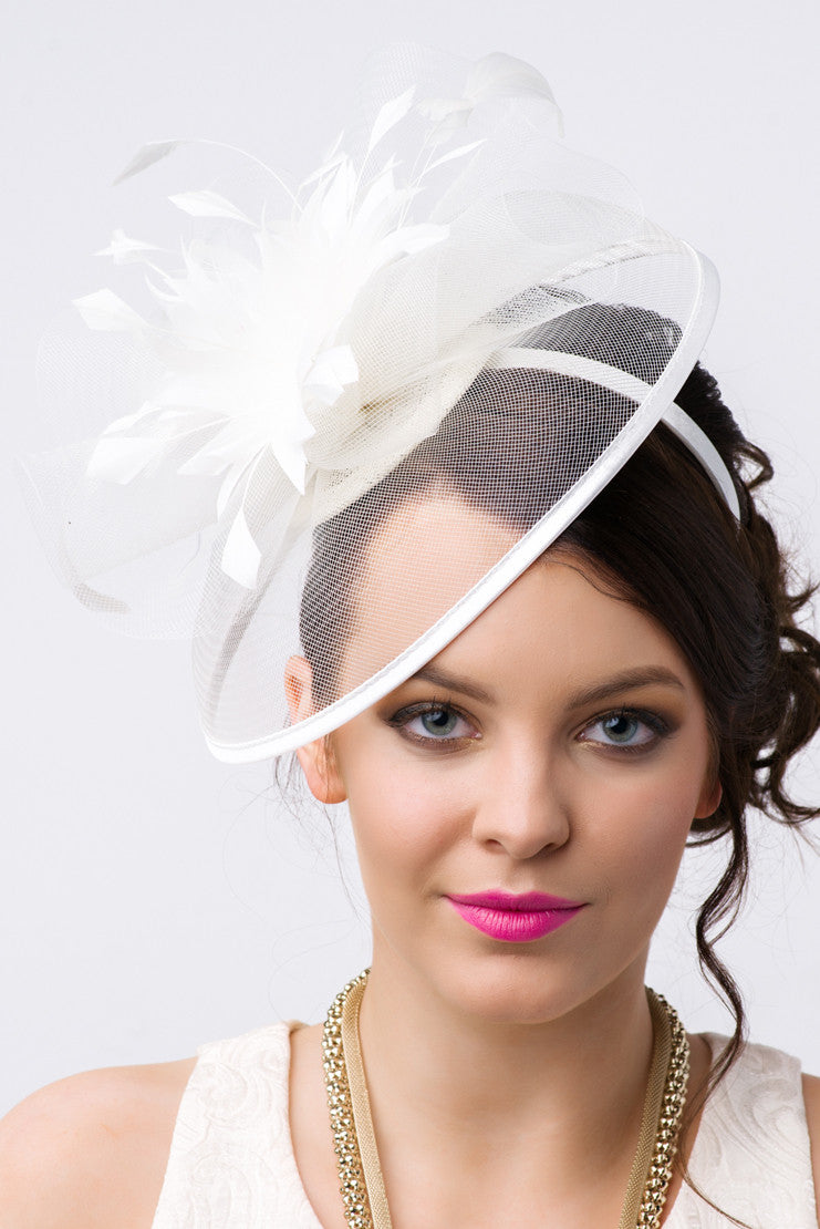 Isla Fascinator - Pearl White – Pippa & Pearl