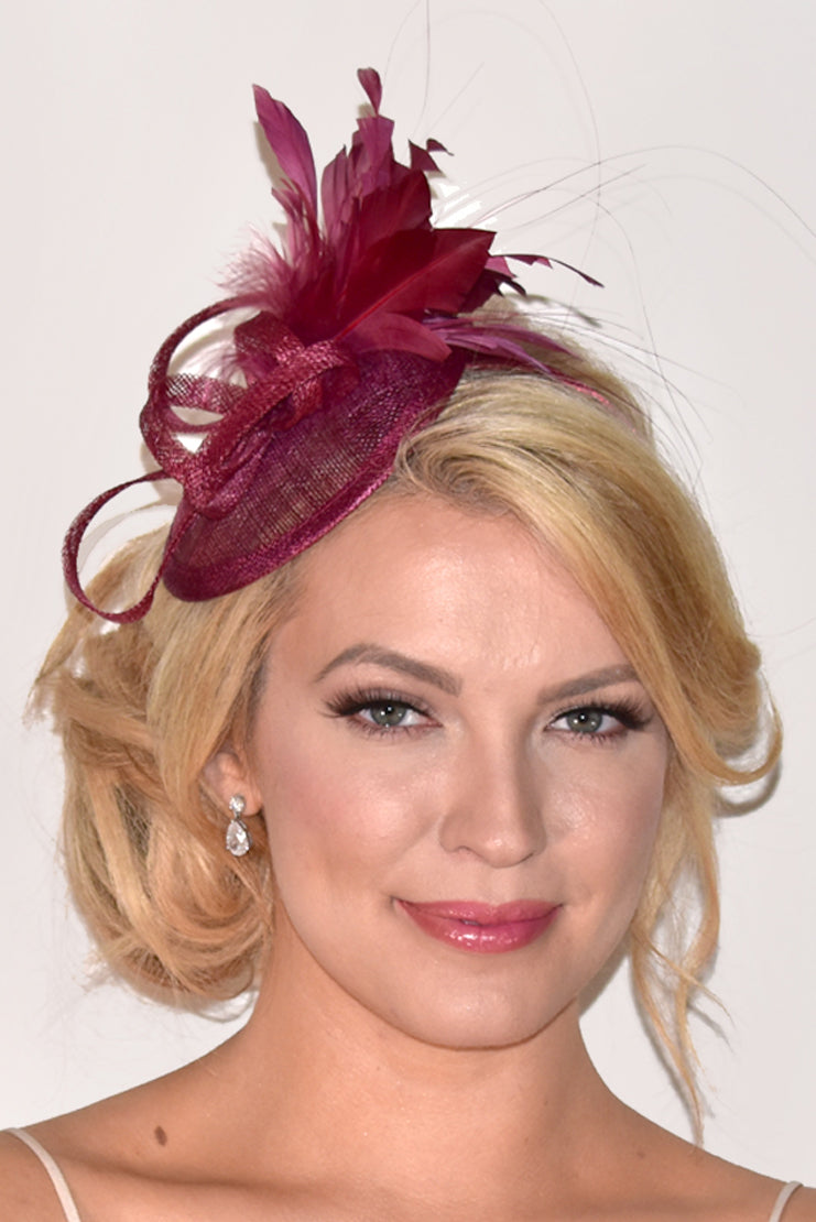 Arianna Fascinator - Wine – Pippa & Pearl